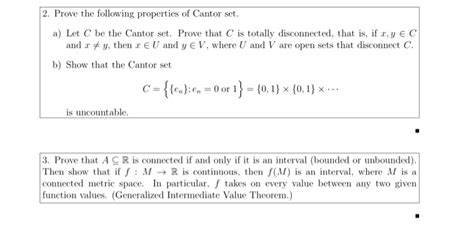 Solved Prove The Following Properties Of Cantor Set A Chegg
