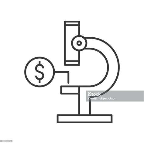 현미경과 돈 경제 분석 아이콘 편집 가능한 스트로크 윤곽선 현미경에 대한 스톡 벡터 아트 및 기타 이미지 현미경 0명 경제 Istock
