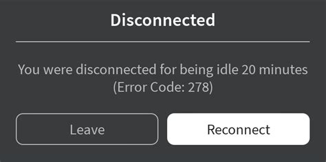 Disconnected You Were Disconnected For Being Idle 20 Minutes Ode Blank