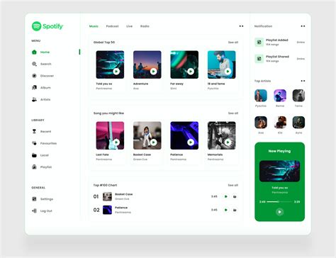 Dribbble Spotify Design 1png By Uwak Daniel