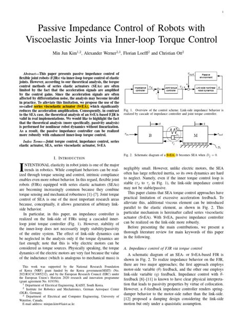Passive Impedance Control Of Robots With Viscoelastic Joints Via Inner Loop Torque Control2022被动