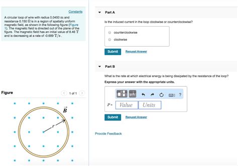 Solved Constants Part A A Circular Loop Of Wire With Radius Chegg