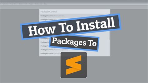 How To Install Package Control In Sublime Text YouTube