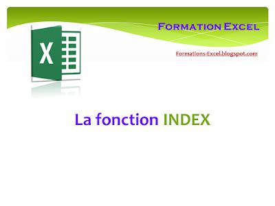 La Fonction INDEX Formation Excel