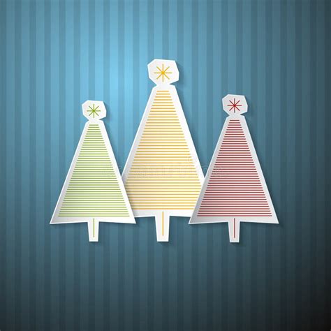 Background With Paper Trees Stock Vector Illustration Of Ribbon