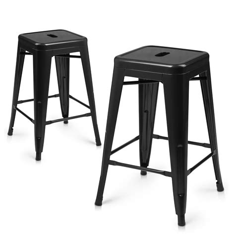Williston Forge Jonnae Stackable Metal Bar Stools Backless Counter