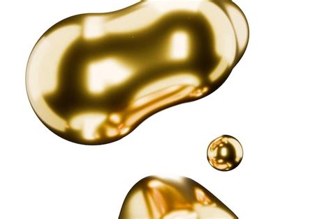 Premium Photo Gold 3d Metaball Spherical Particles