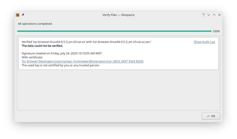 Bad Signature Error Rgnupg