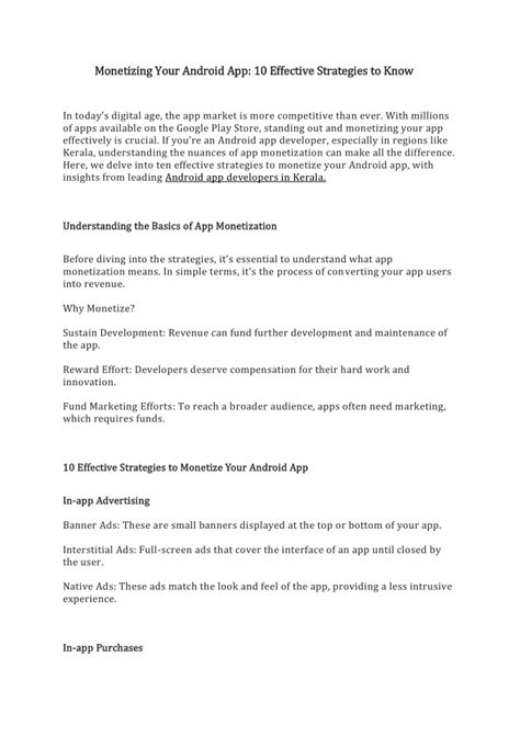 Ppt Monetizing Your Android App 10 Effective Strategies To Know Powerpoint Presentation Id