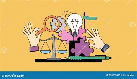 Systems Thinking Visual With Hands Scales And Light Bulb Symbolizing