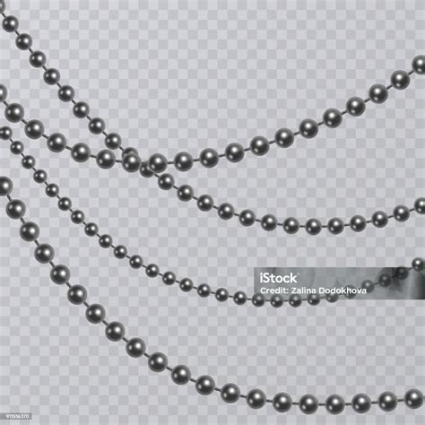 현실적인 블랙 투명 배경 검은 구슬 벡터 일러스트 레이 션에 진주 개인 장식품에 대한 스톡 벡터 아트 및 기타 이미지 개인