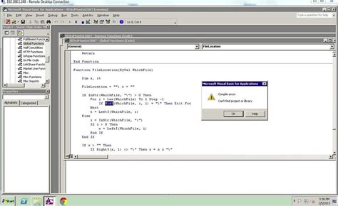 Microsoft Access Compile Error When Opening Directly Databases