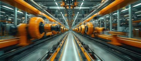 Fast Moving Conveyor Belt In A Factory Premium Ai Generated Image