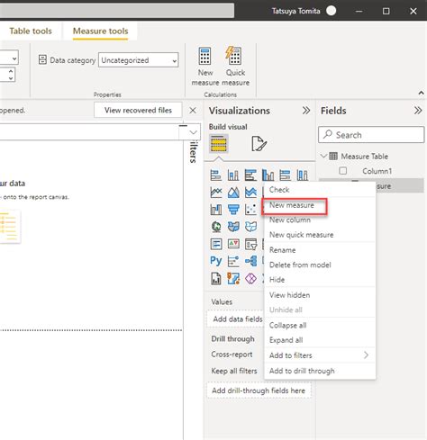 Power Bi Measure Table