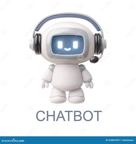 Chatbot Robot With Microphone And Headphones Realistic 3d Vector Poster