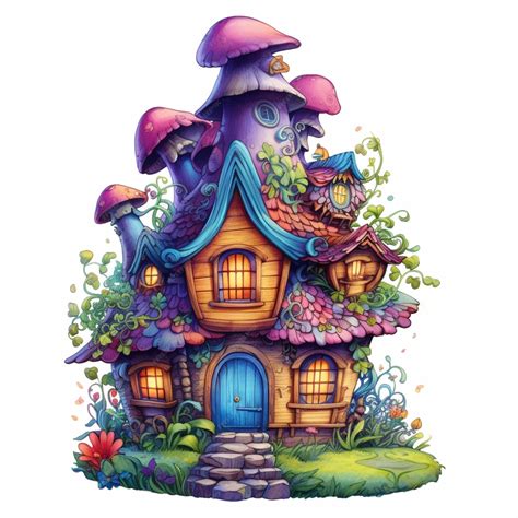 Premium Photo Cartoon Fairy House With A Garden And A Mushroom Roof