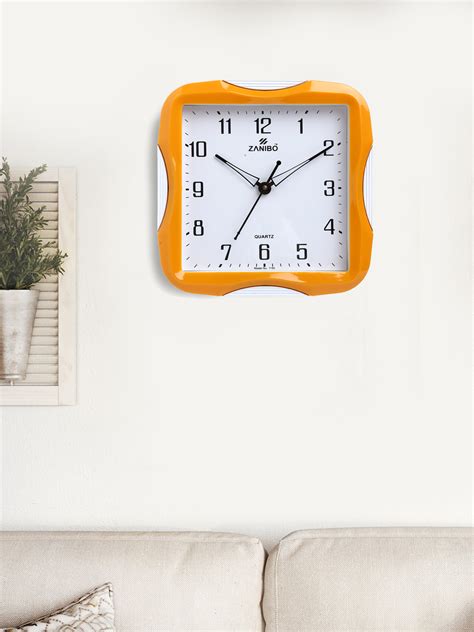 Zanibo Square Shape Simple Plastic Wall Clock Zanibo