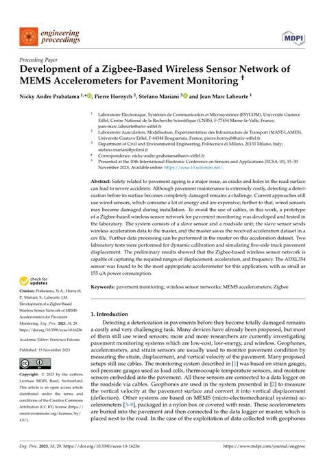 pdf development of a zigbee based wireless sensor network of mems