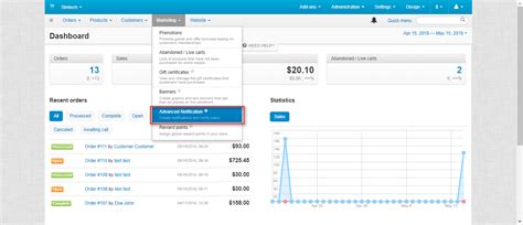 CS Cart Advanced Notification Attractive Notification For Admin Customer