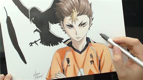 Speed Drawing Nishinoya Yuu Haikyuu Youtube