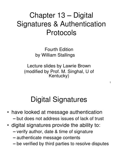 Digital Signatures And Authentication Protocols Pdf Public Key