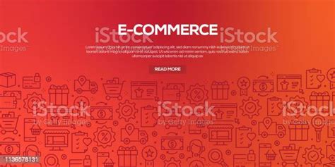 유행 선형 스타일의 전자 상거래에 대 한 디자인 템플릿과 요소의 벡터 세트전자 상거래와 관련 된 선형 아이콘과 완벽 한 패턴벡터 전자 상거래에 대한 스톡 벡터 아트 및 기타