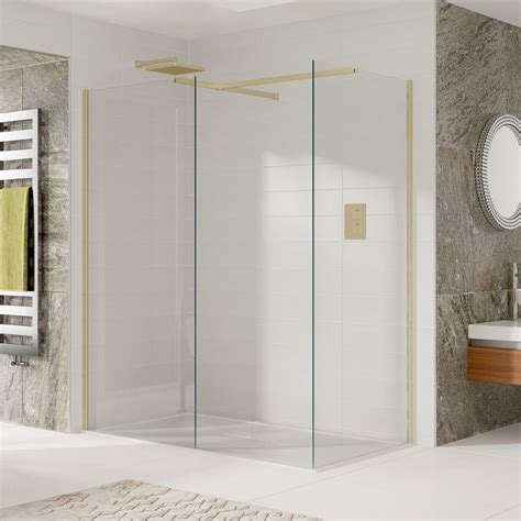 Sommer Evolve 1400mm Brushed Brass Wetroom Panel Low Price