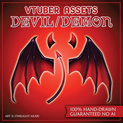 Vtuber Devil Demon Wings Horns Tail Assets Etsy