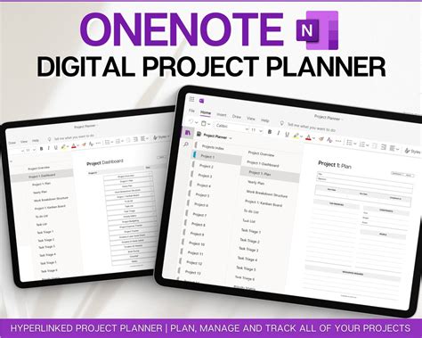 Onenote Planner Project Planner Project Tracker Project Management Digital Planner Work