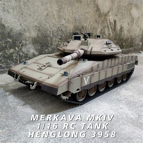 Rc탱크 2024 탱크 리모컨 Henglong 3958 이스라엘 Merkava Mk Iv 메인 배틀 모델 116 금속 트랙