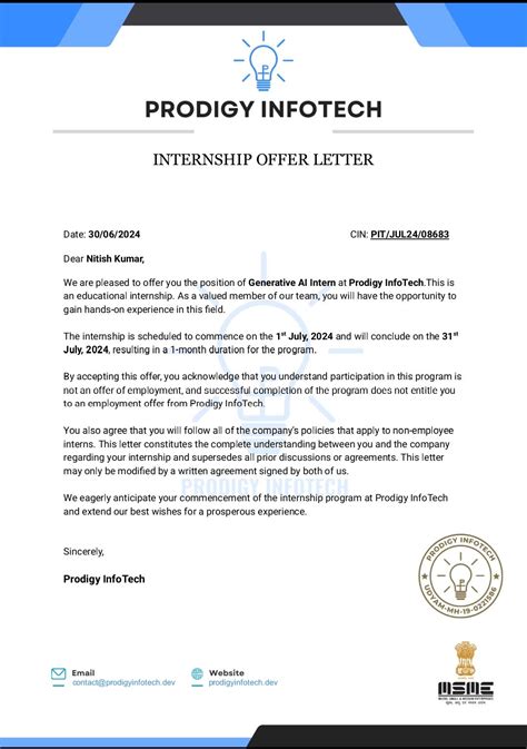 nitish kumar on linkedin internship generativeai prodigyinfotech