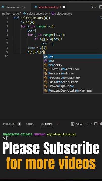Selection Sort Implementation In Python Algorithm Python Shorts Selectionsort Bts Viral