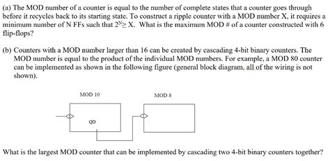 Solved The MOD Number Of A Counter Is Equal To The Number Of Chegg