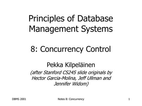 Ppt Principles Of Database Management Systems 8 Concurrency Control