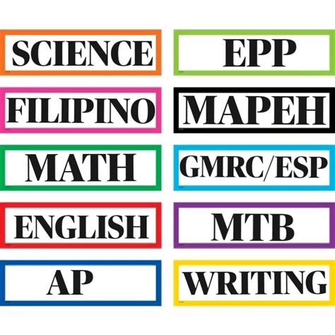 Science Filipino Math English Ap Epp Mapeh Gmrcesp Mtb Writing Ap
