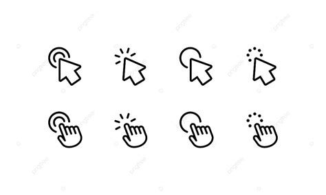 Mouse Pointer Hand Vector Hd Png Images Click Icon Set Mouse Pointer