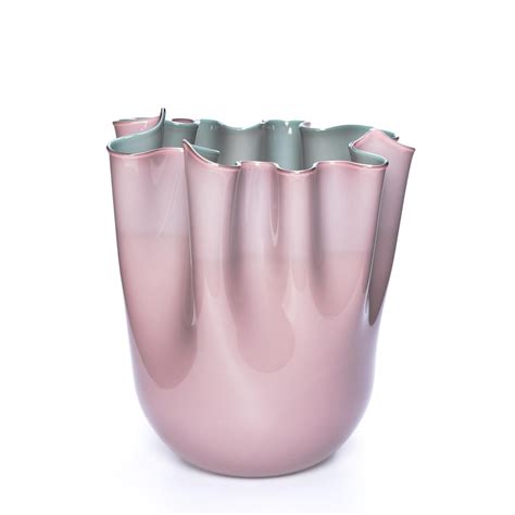 Triptych Set Of 3 Murano Blow Glass Elegance Vases In Violet And