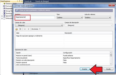 Agregar Parameter Field En Crystal Report