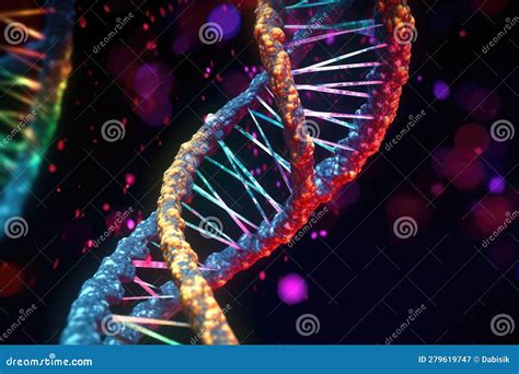 Dna Strand Helix Molecular Structure Generative Ai Stock Illustration Illustration Of