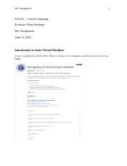 CIS 611 M3 Lab Assignment Docx M3 Assignment CIS 611 Cloud