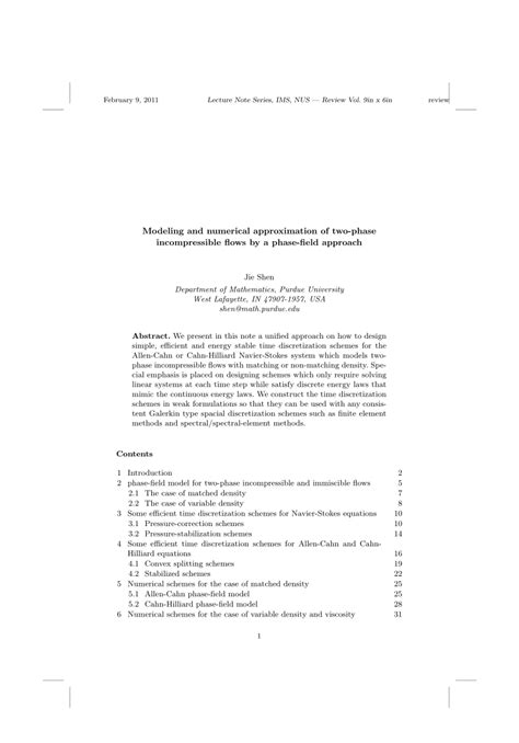 pdf modeling and numerical approximation of two phase incompressible