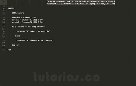 Sentencia Si Sino Pseudocodigo Numero Capicua