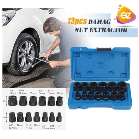 Nut Buka Tayar 13pcs Twist Socket Set Set Spanar Buka Tayar Spanar Socket Set Spanar Soket Set