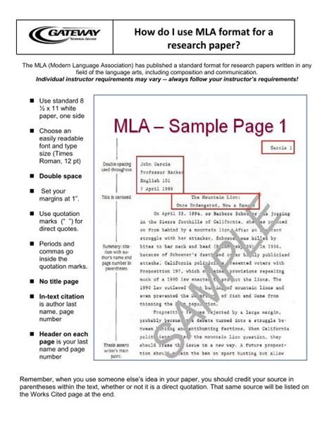 How Do I Use MLA Format For A Research Paper