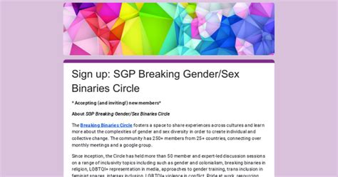 Bren Miaira Kutch On Linkedin Sign Up Sgp Breaking Gender Sex
