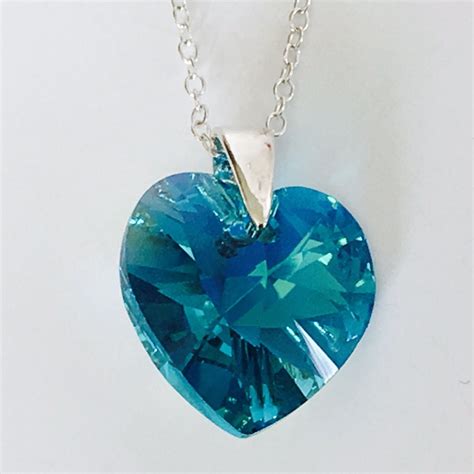 Blue Zircon Ab Heart Made With Swarovski® Crystals Crystal Elegance