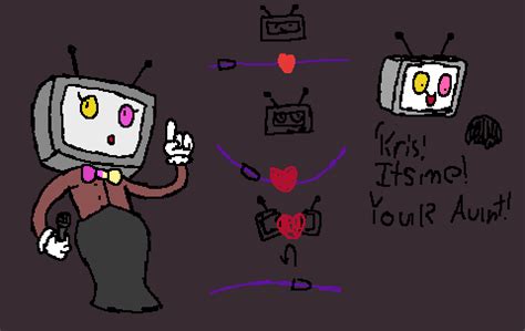 Concept For Ch 3 Secret Boss Aunt Tenna The Television Watching Kris And Asriel Growing Up