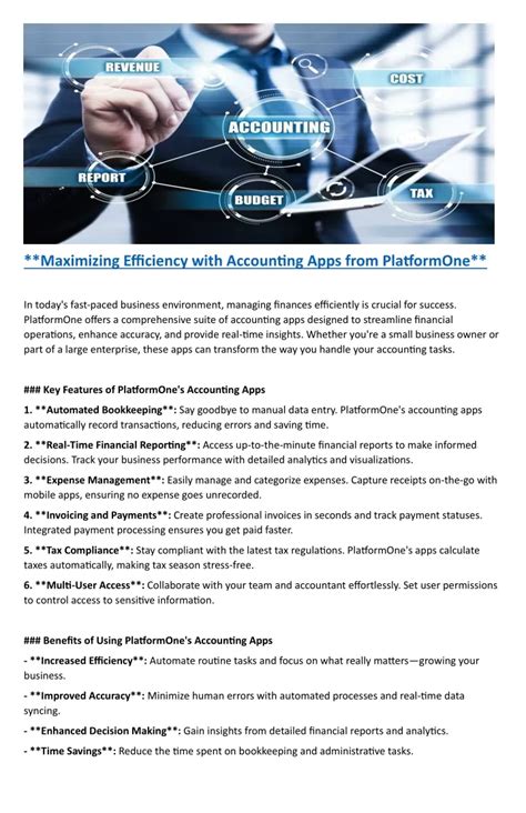 Ppt Maximizing Efficiency With Accounting Apps From Platformone