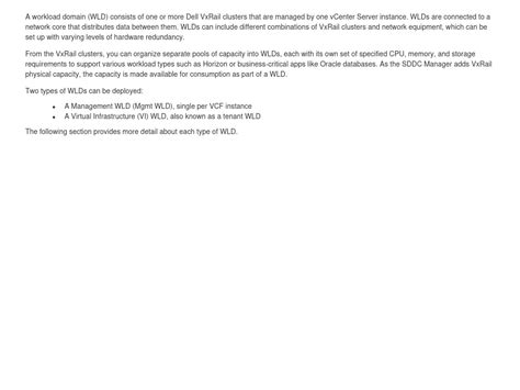 Workload Domain Architecture Architecture Guide—vmware Cloud Foundation 51 On Vxrail Dell