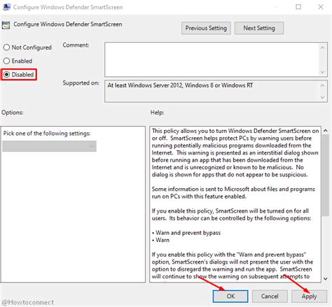 Microsoft Defender Smartscreen Disable Osewp